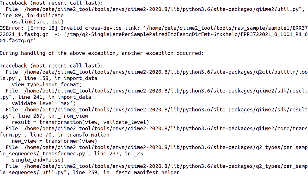 error reported while importing the data using manifest - User Support ...